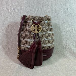 Tory Burch | Bags | Tory Burch Multi Colored Tweed Fleming Mini Bucket ...